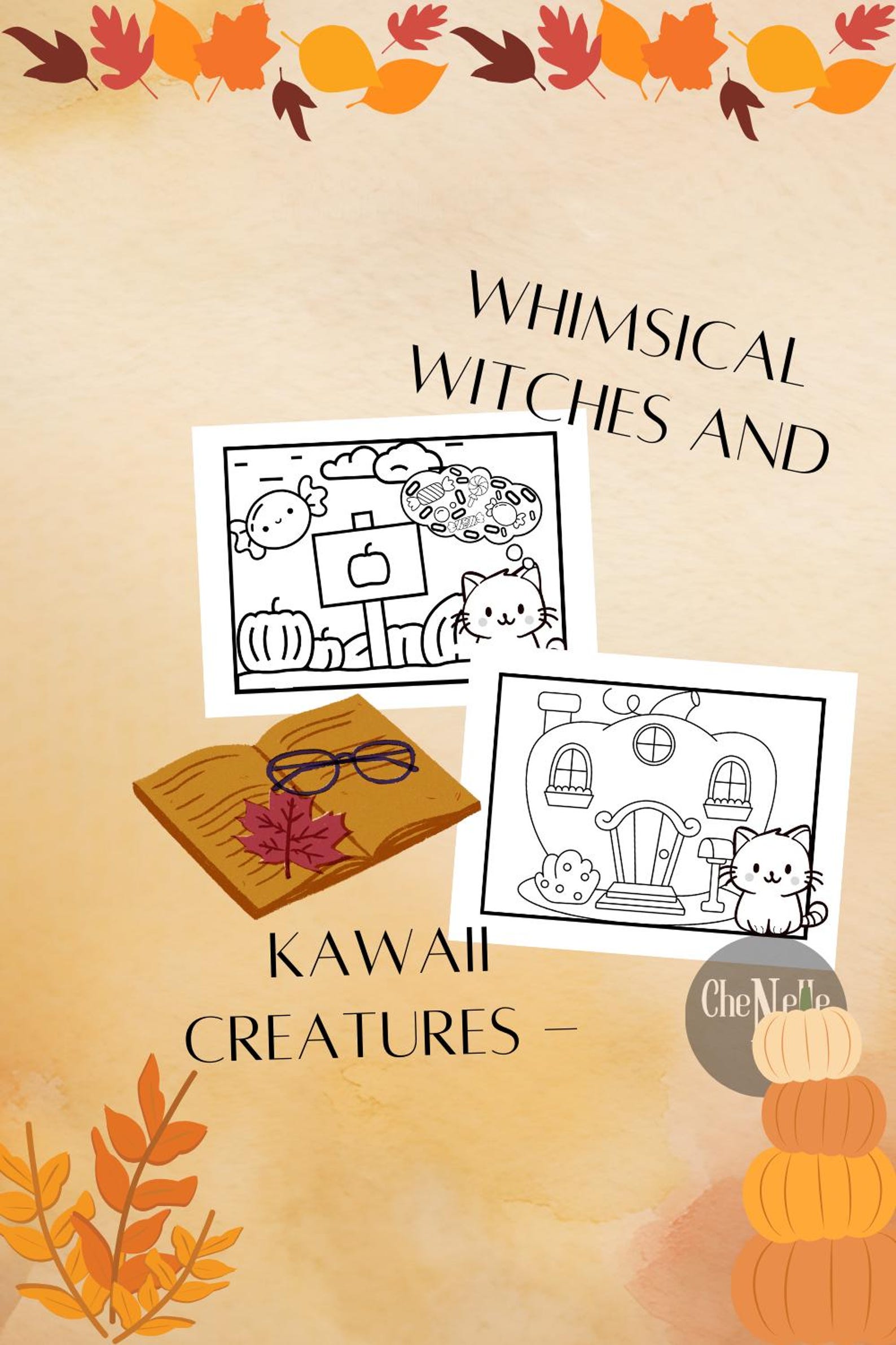 Whimsical Witches and Kawaii Creatures Kawaii Coloring Kawaii Halloween ...
