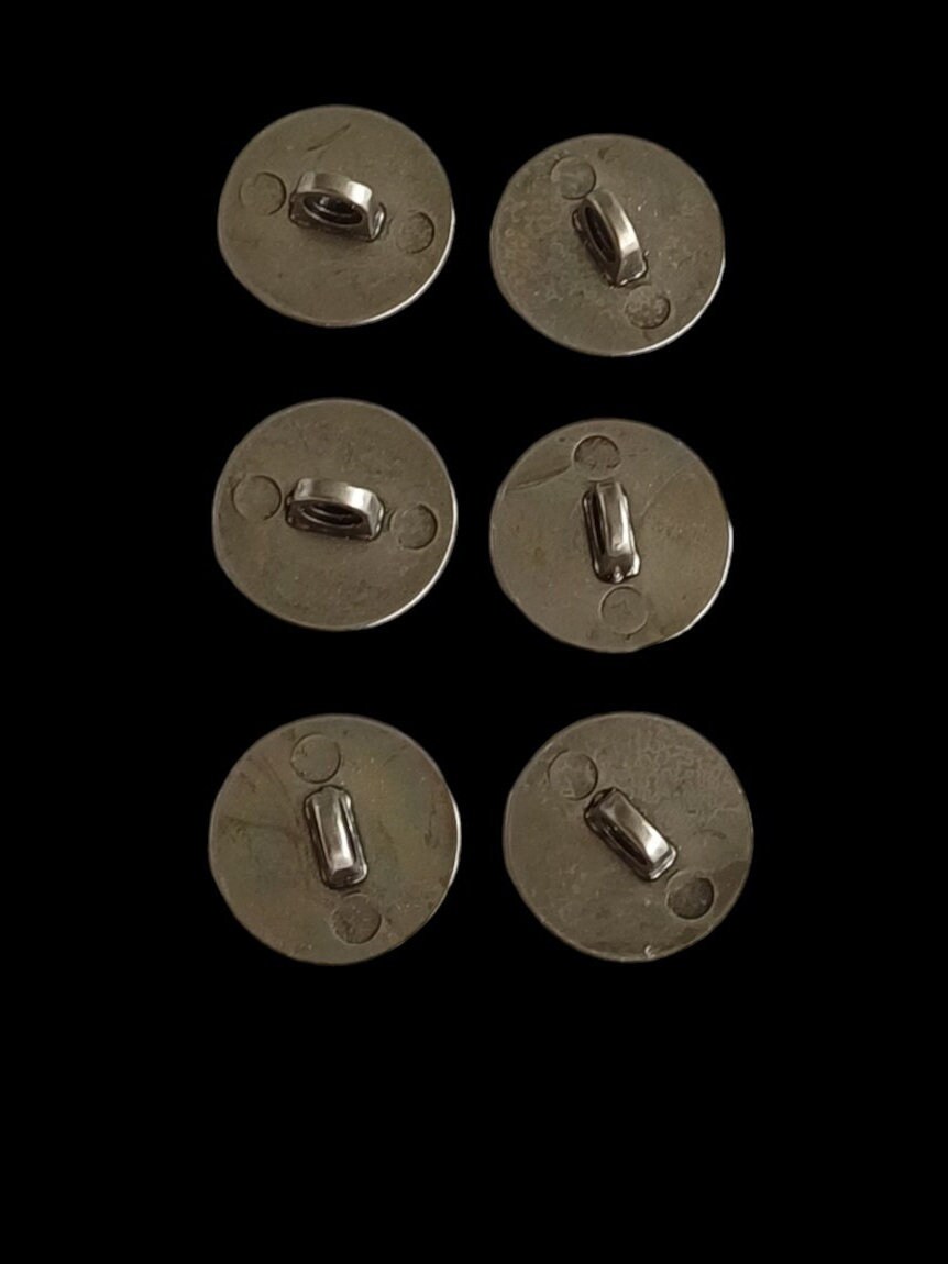 6x Vintage Antique Silver Colored Traditional Costume Buttons Saint ...