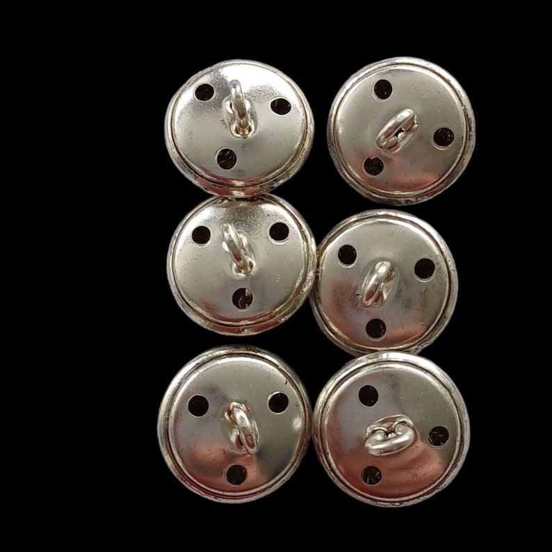 6x Traditional Buttons Made of Metal, Silver-colored, Size 14 Mm ...