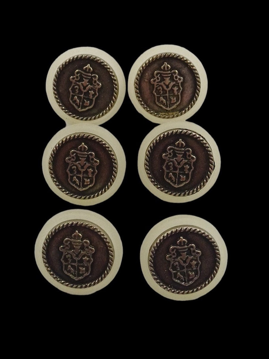 6xvintage Antique Silver-coloured Traditional Buttons Coat of Arms ...