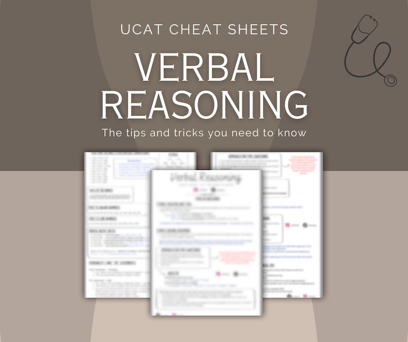 UCAT Verbal Reasoning Cheat Sheets - Etsy
