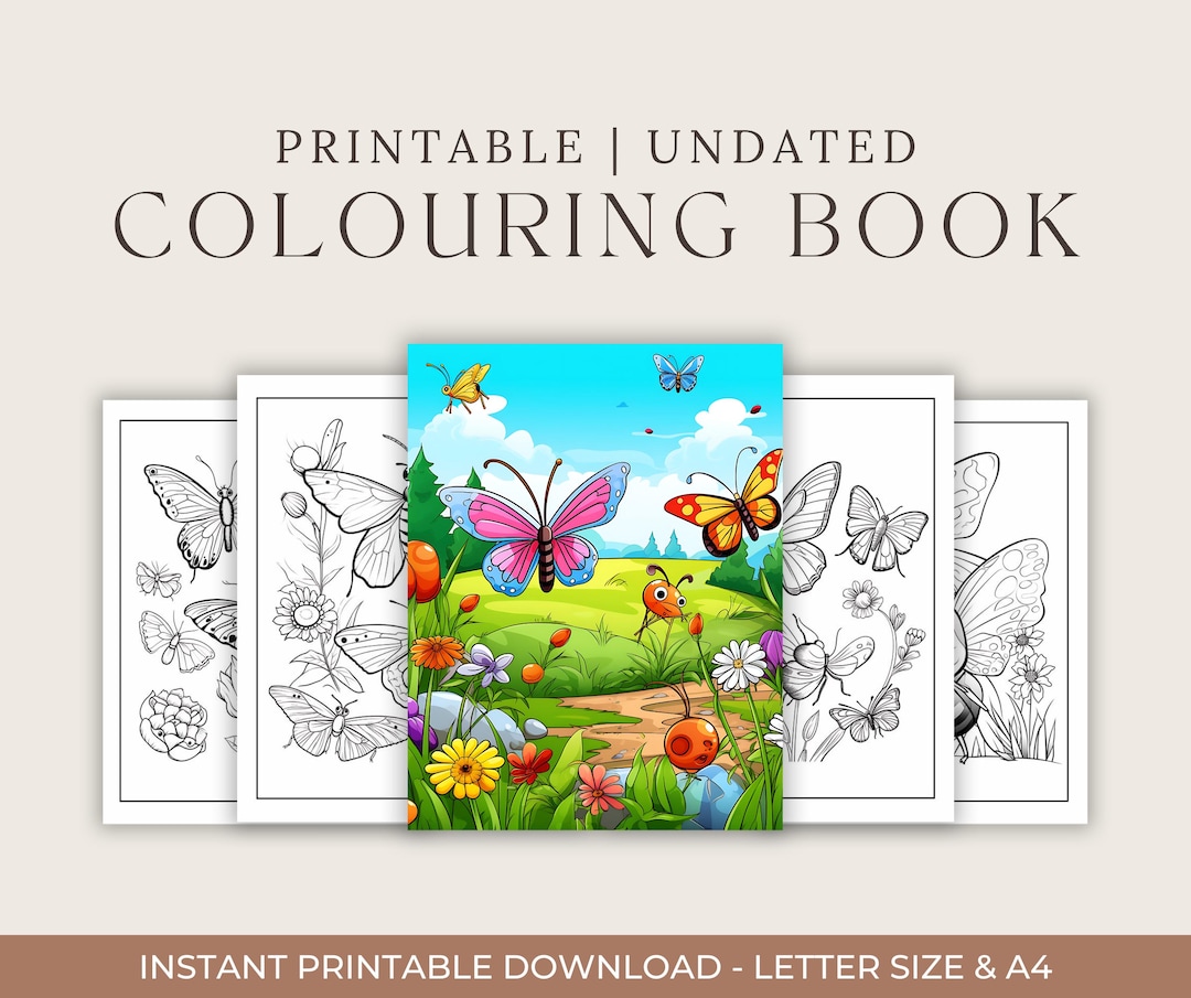 80 Pages Bugs and Insects Coloring Book | Educational Printable for ...