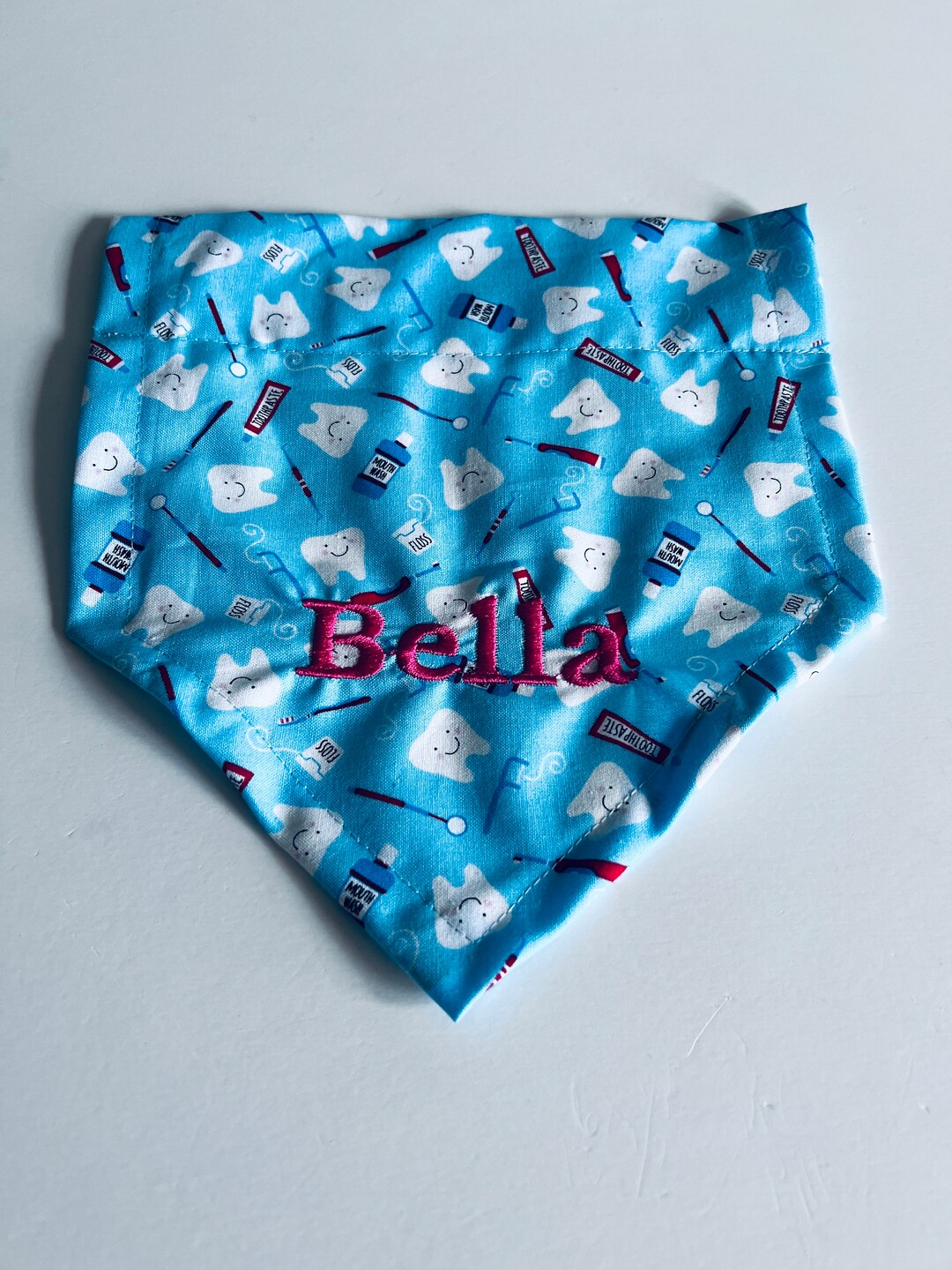 Dental Personalized Tooth Dog Bandana, Embroidery Toothbrush ...