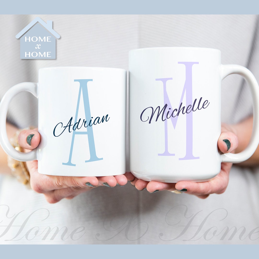 Personalised Big Initial Name Mug Custom Name Signature Mug Large Name ...