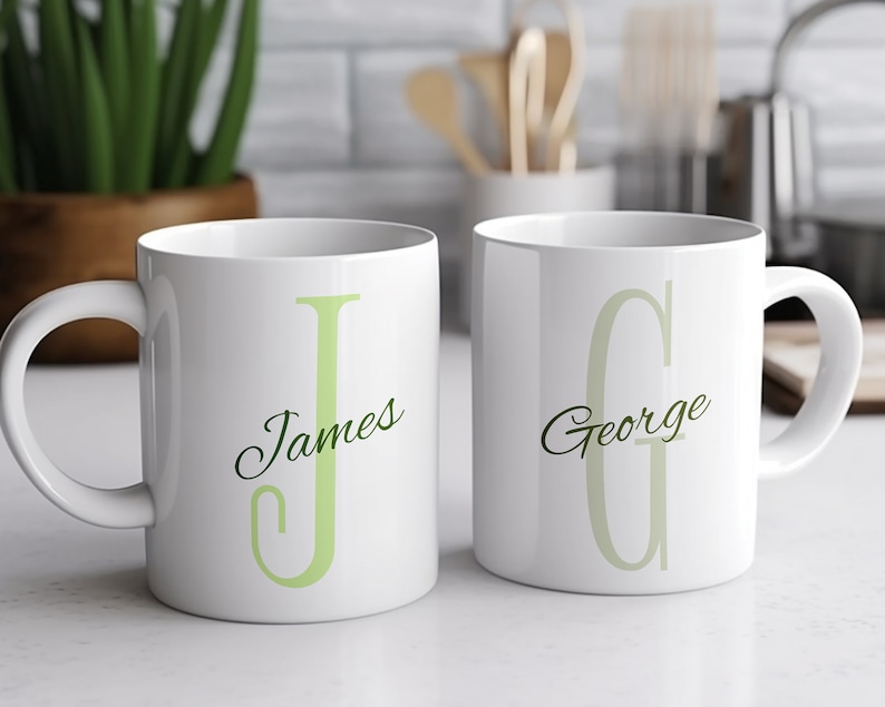 Personalised Big Initial Name Mug Custom Name Signature Mug Large Name ...