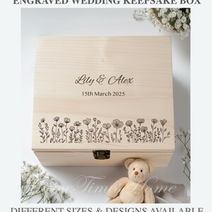 Personalised Large Engraved Wedding Wooden Memory Box Gift for Newly ...