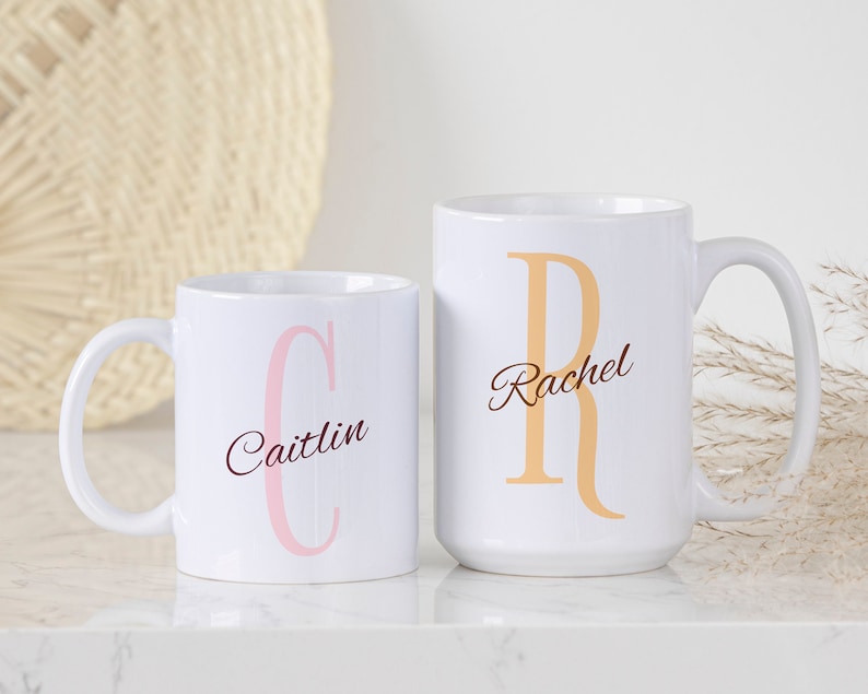 Personalised Big Initial Name Mug Custom Name Signature Mug Large Name ...