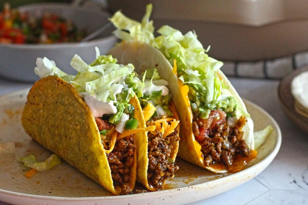 Classic Taco Recipe: Ground Beef or Chicken, Easy Mexican Dinner (PDF ...
