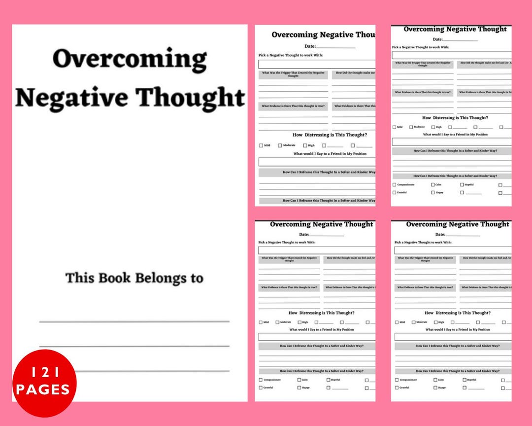 Overcoming Negative Thoughts PDF – Printable CBT Journal & Thought ...