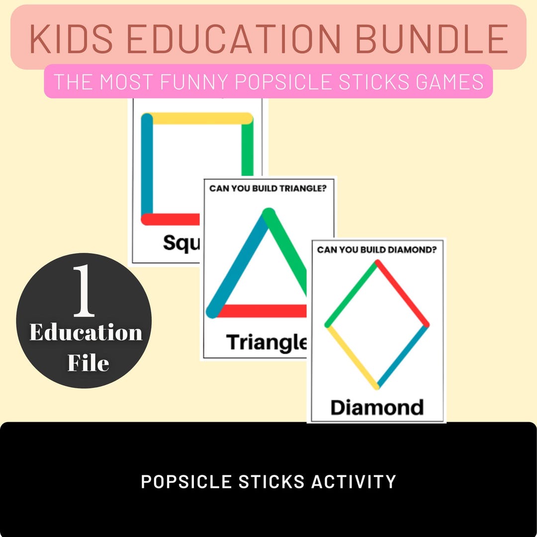 Popsicle Stick Shapes Activity for Kids, Educational STEM Printable ...