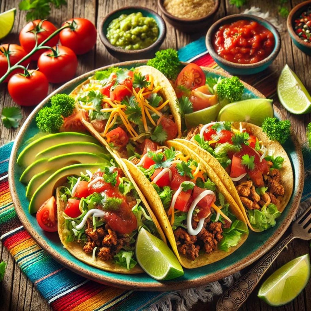 Classic Taco Recipe: Ground Beef or Chicken, Easy Mexican Dinner (PDF ...