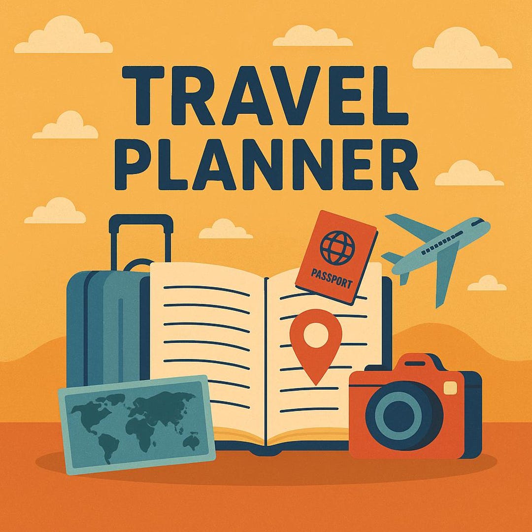 Travel Planner Printable PDF – Vacation Trip Organizer, Itinerary ...