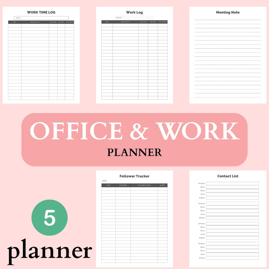 Work & Office Planner Bundle – Business Organizer Templates for ...