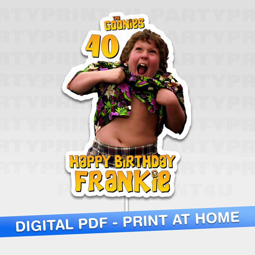 Personalised Custom Chunk Goonies Cake Topper for Birthday Party ...