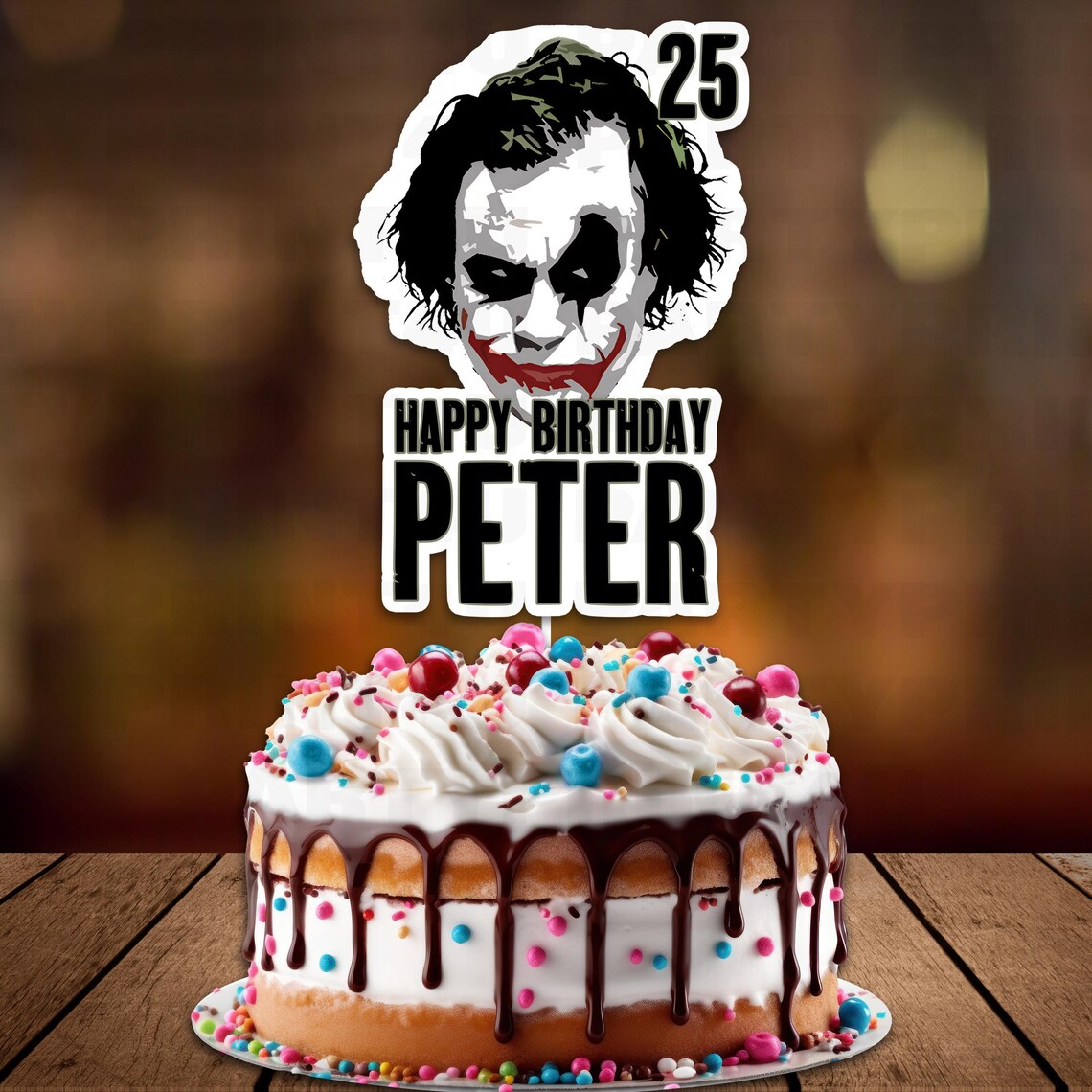 Personalised Custom Joker Cake Topper for Birthday Party Decoration ...