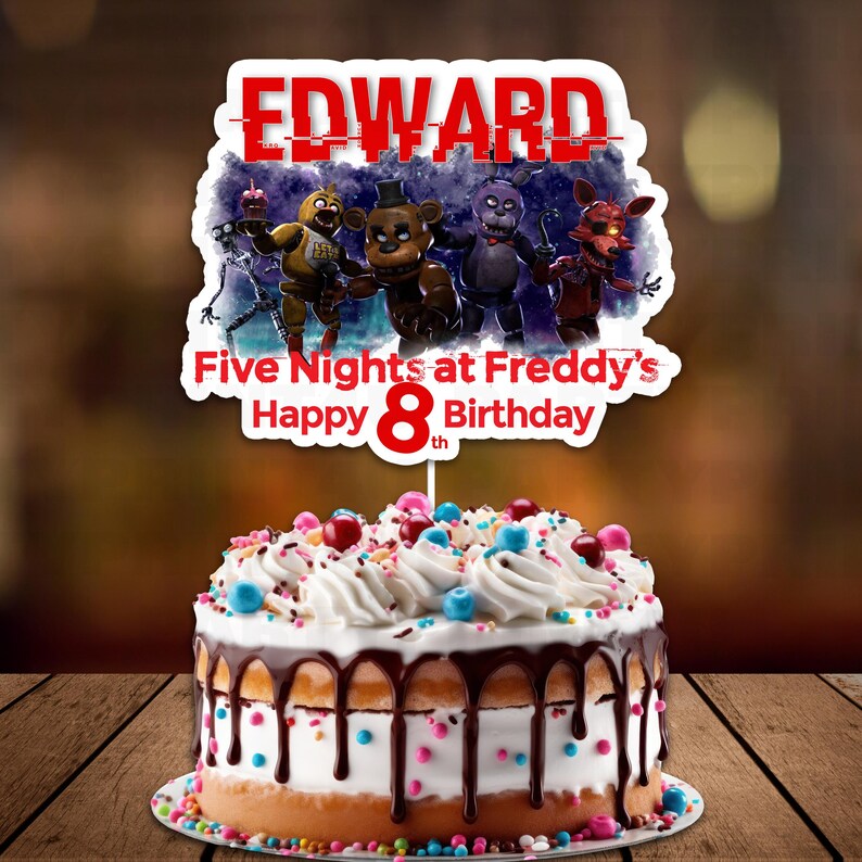 Personalised Custom Fnaf Freddys Cake Topper for Birthday Party ...