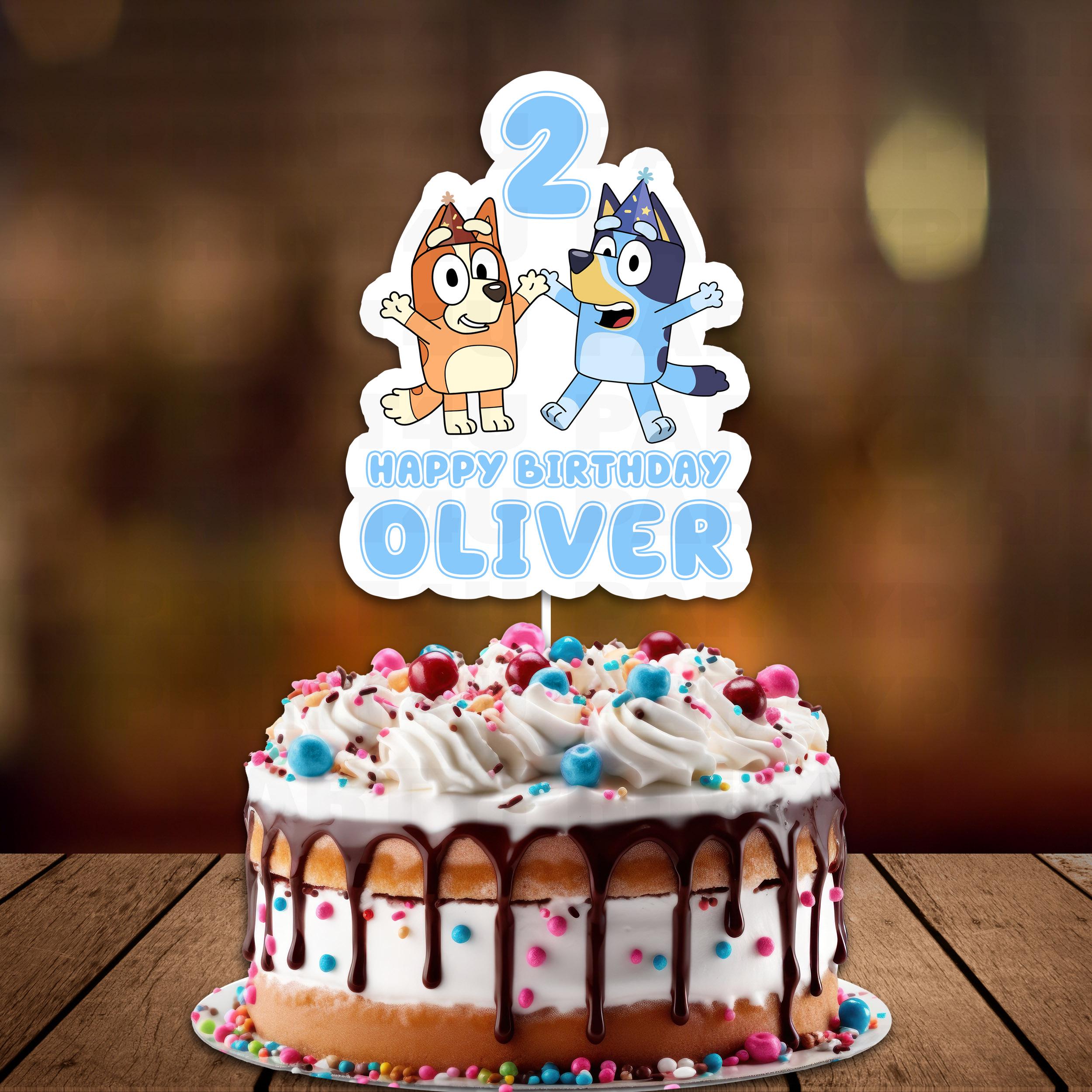 Personalised Custom Bluey Cake Topper for Birthday Party Decoration ...