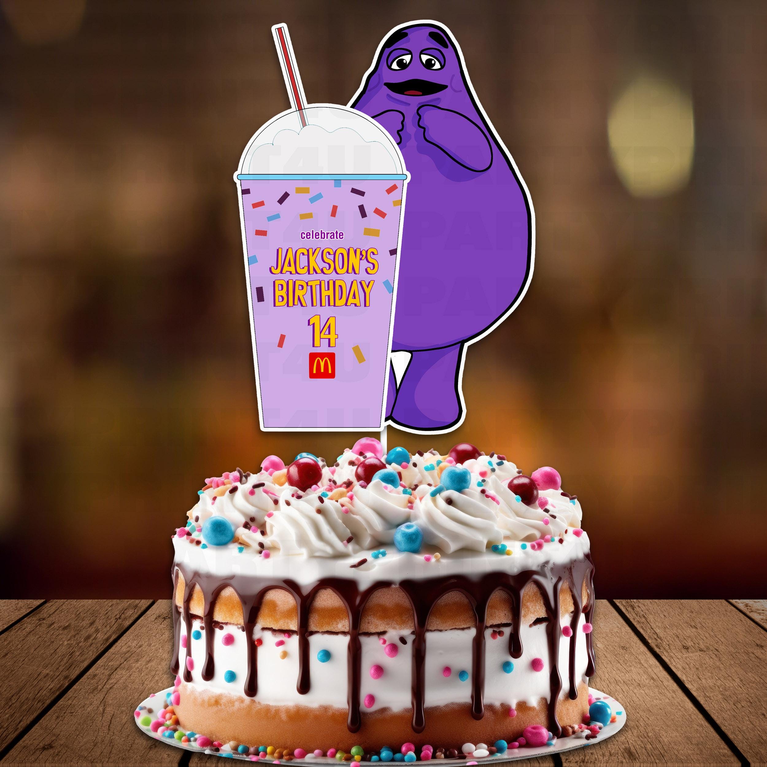 Personalised Custom Grimace Cake Topper for Birthday Party Decoration ...