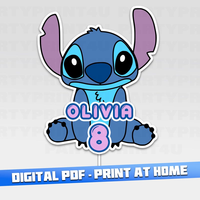 Stitch Cake Topper Printable - Etsy UK