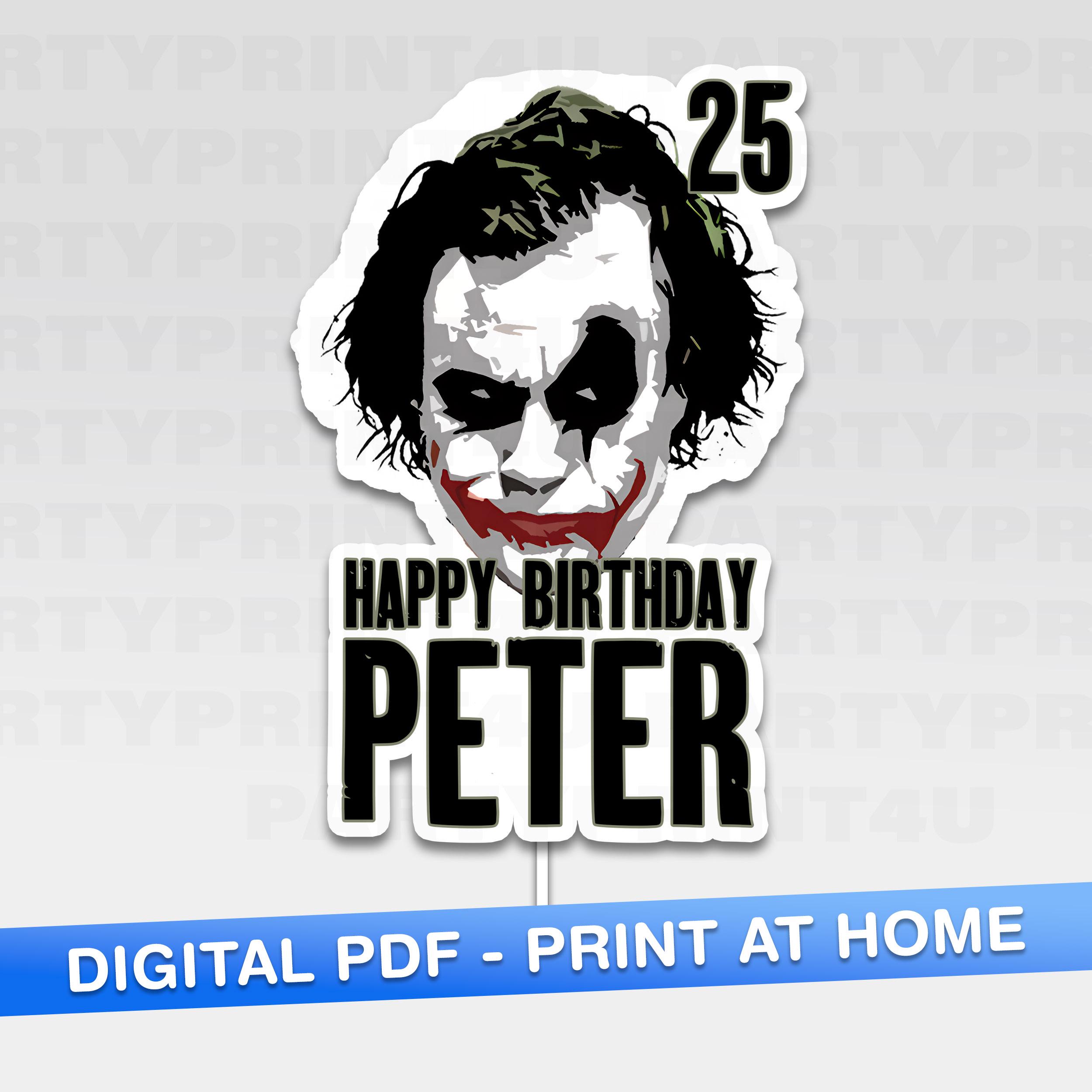Personalised Custom Joker Cake Topper for Birthday Party Decoration ...