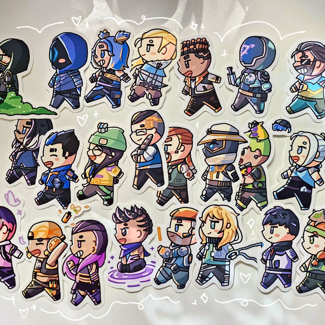 NEW! CLOVE || Cute Chibi Valorant Walking Stickers || Glossy Vinyl ...