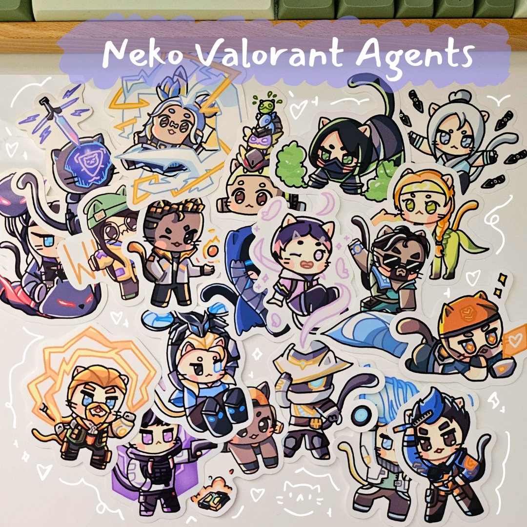 NEW! CLOVE || Cute Chibi Valorant Neko Stickers || Glossy Vinyl || Cute ...