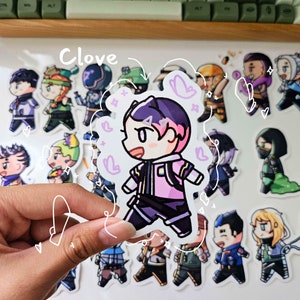 NEW! CLOVE || Cute Chibi Valorant Walking Stickers || Glossy Vinyl ...