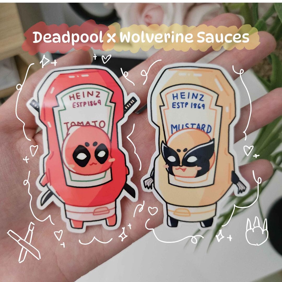 Deadpool and Wolverine Heinz Sauces Die-cut Funny Marvel Stickers for ...