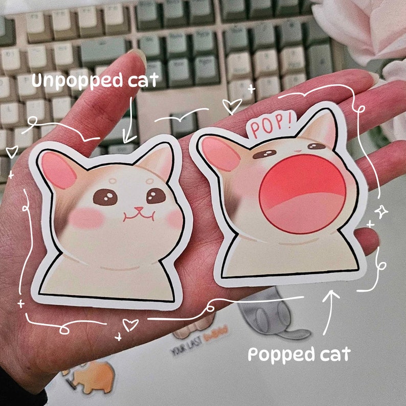 Cute Tiktok Cat Meme Stickers Kawaii Funny Tik Tok Sticker for Planners ...