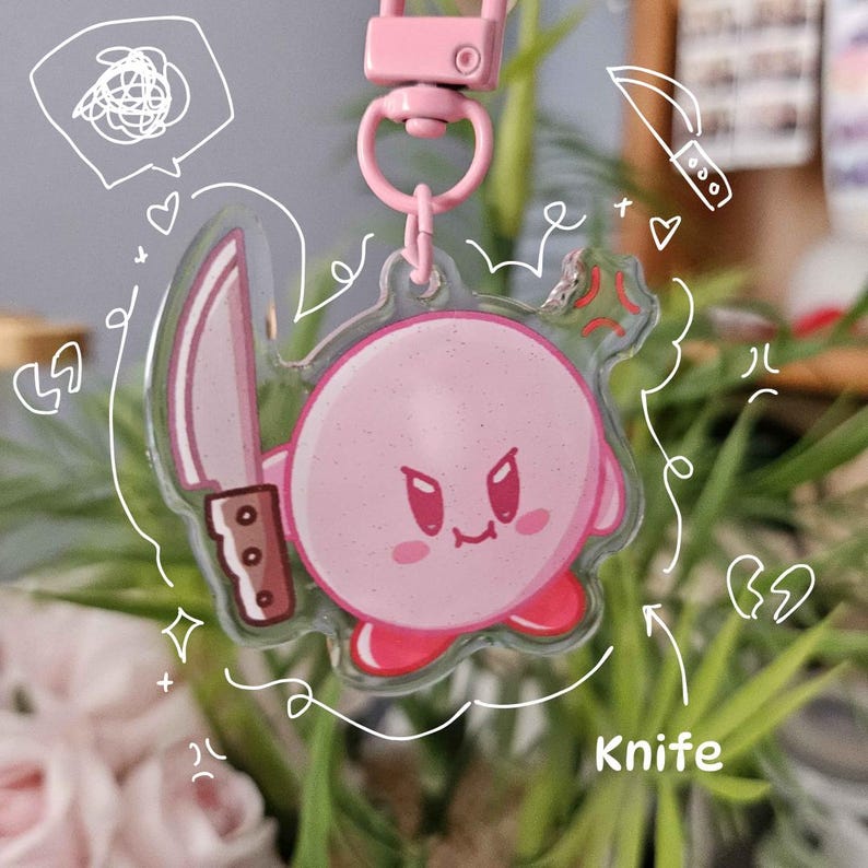 Kirby Acrylic Keychains || Cute Gift to Attach to Your Bag, Pencil ...