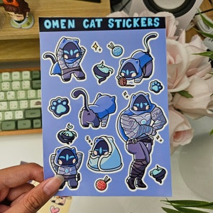 Cute Chibi Valorant Cat Omen & Wingman Stickers || Glossy Vinyl ...
