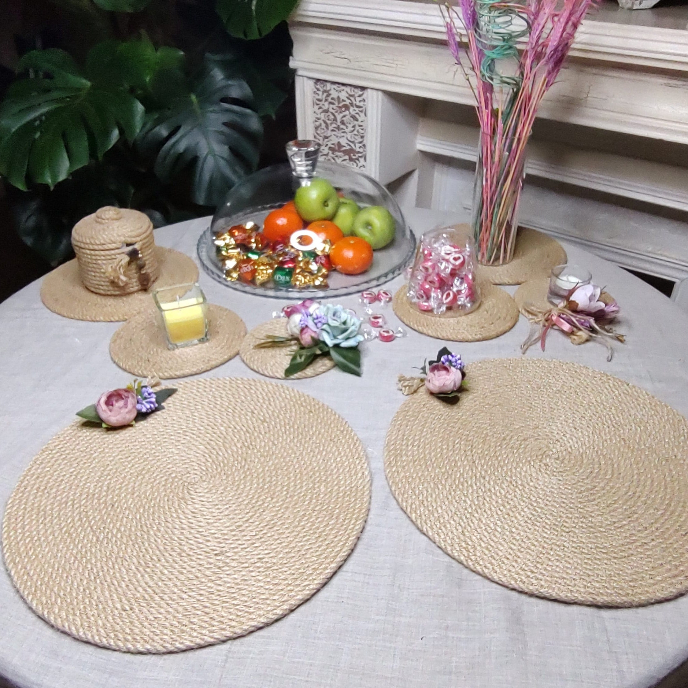 Jute Napkins for Table Serving. Handcrafted. for Original Decor of Your ...