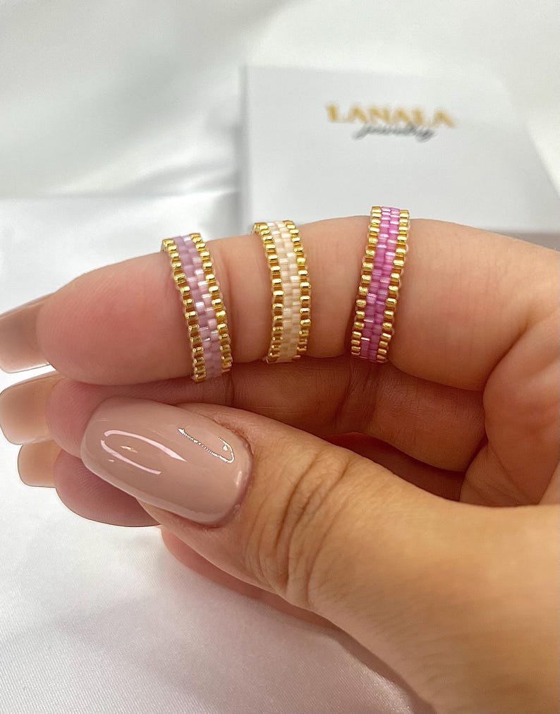 Handmade Beaded Ring - Etsy