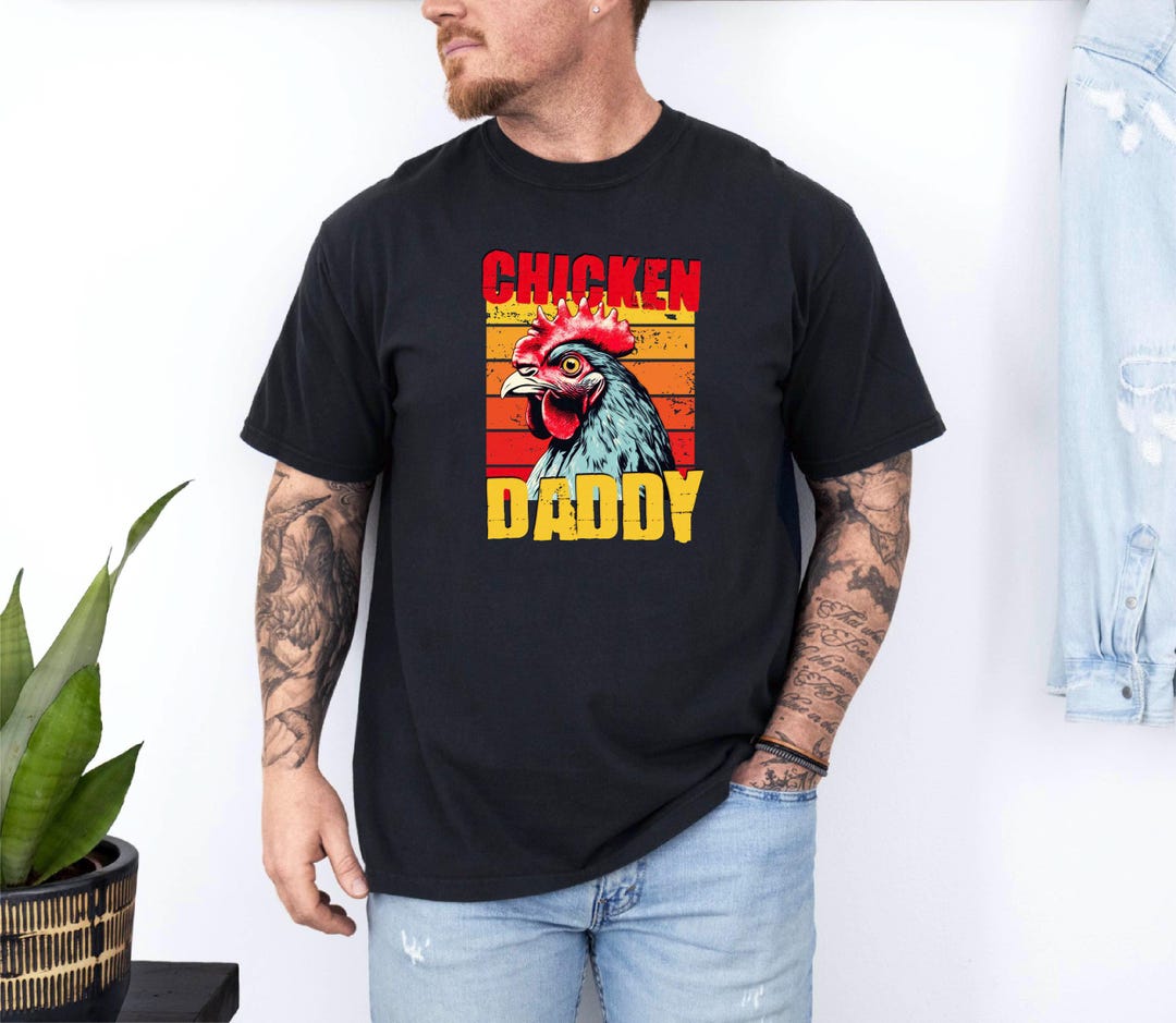 Chicken Daddy T-shirt, Funny Chicken Dad Retro Graphic Tee - Etsy