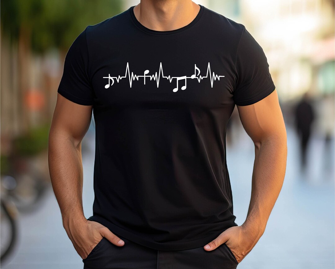 Heartbeat Music Note T-shirt: Musician Gift Tee - Etsy