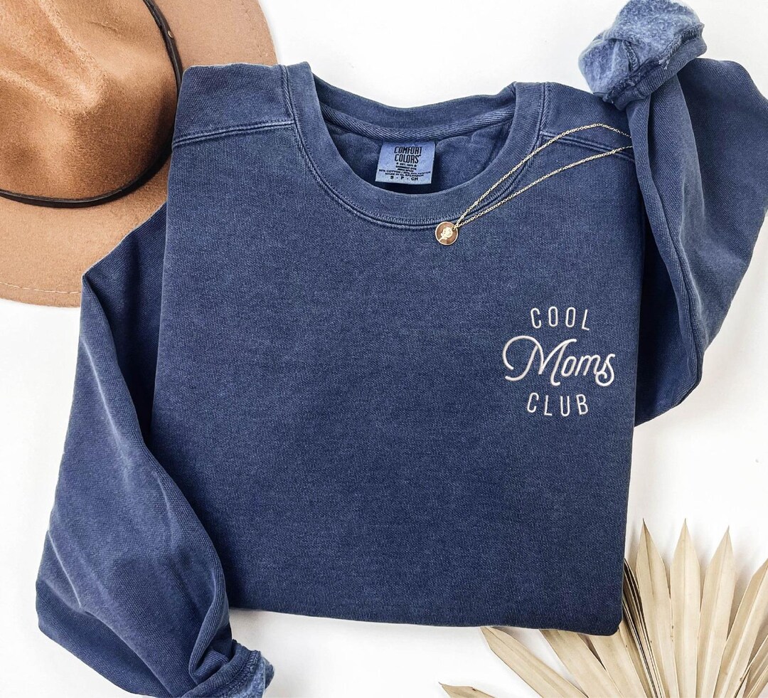 Embroidered Cool Moms Club Sweatshirt- Embroidered Sweat- Cool Mom ...