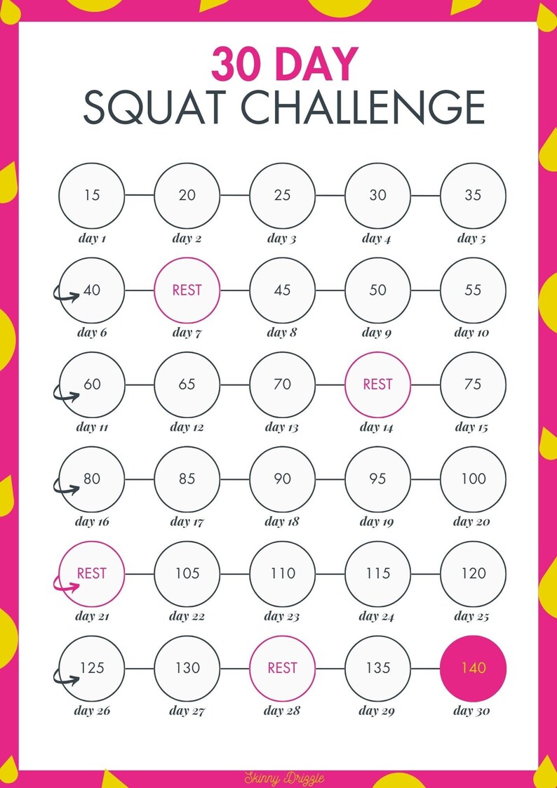 30 Day Squat Challenge - Etsy