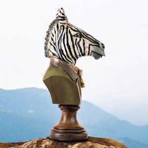 Handpainted Large Zebra Sculpture Statue, Zebra Statue, Gentleman Zebra ...