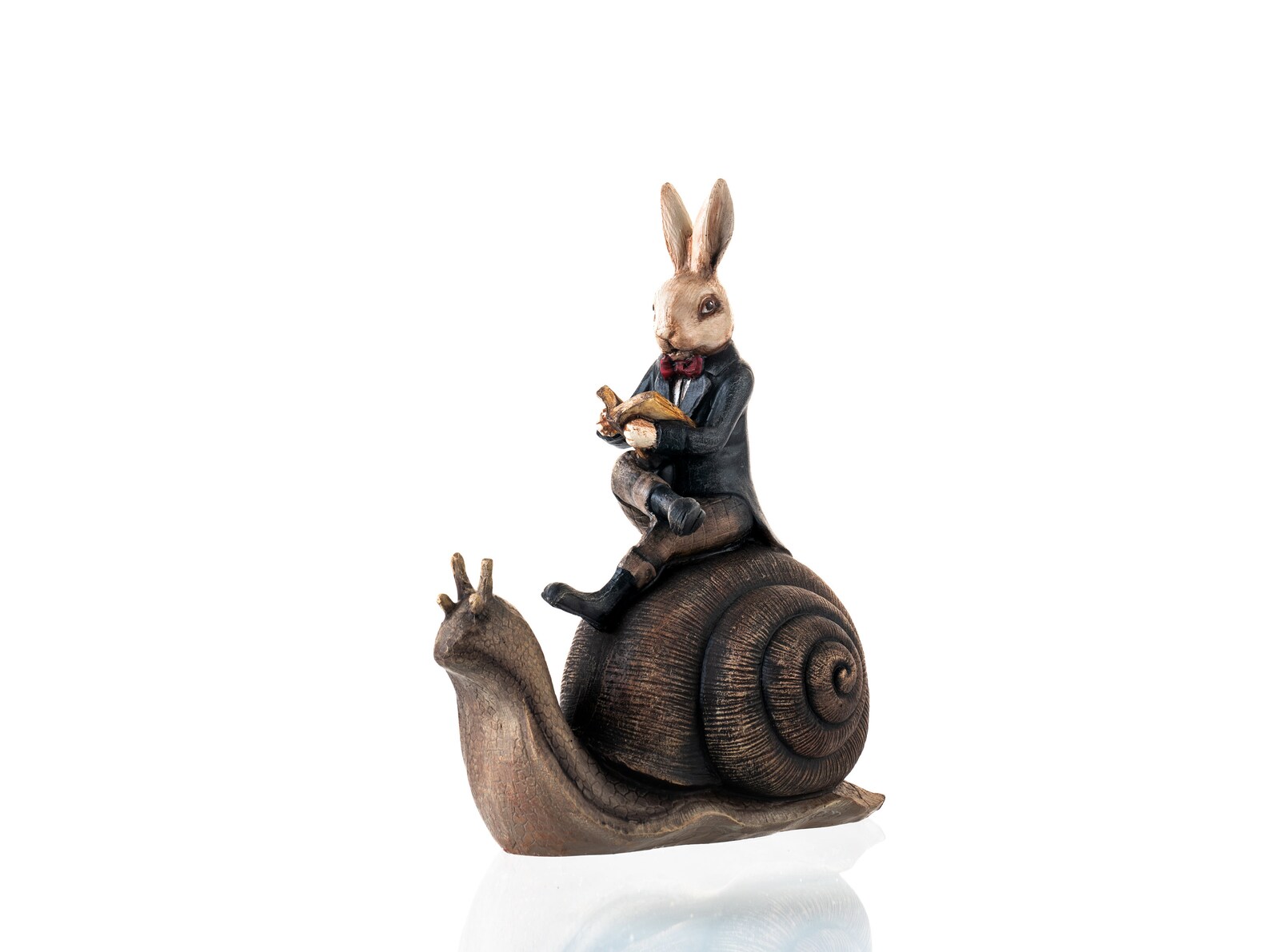 Large Rabbit Sculpture Statue, Rabbit on Snail Figurine, Rabbit ...