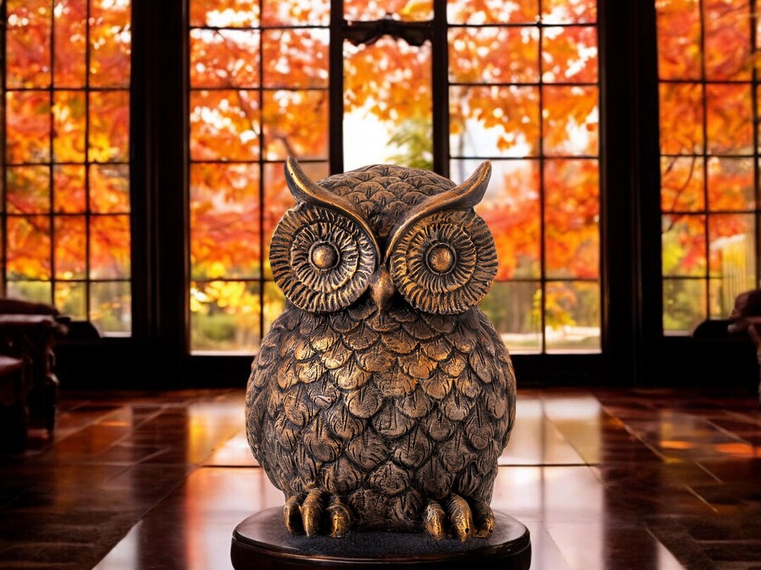 Handpainted Large Owl Statue Sculpture, Owl Statue, Symbol of Wisdom ...