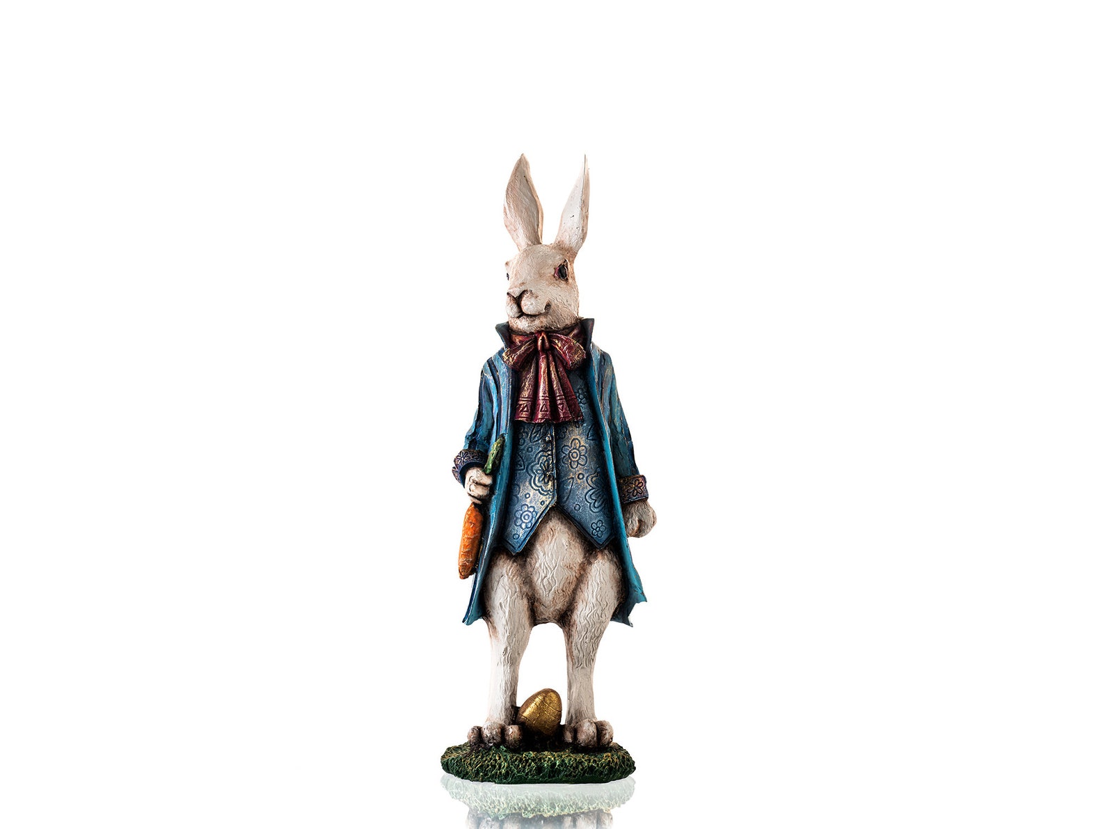 Large Rabbit Sculpture Statue, Easter Rabbit Figurine, Handpainted ...