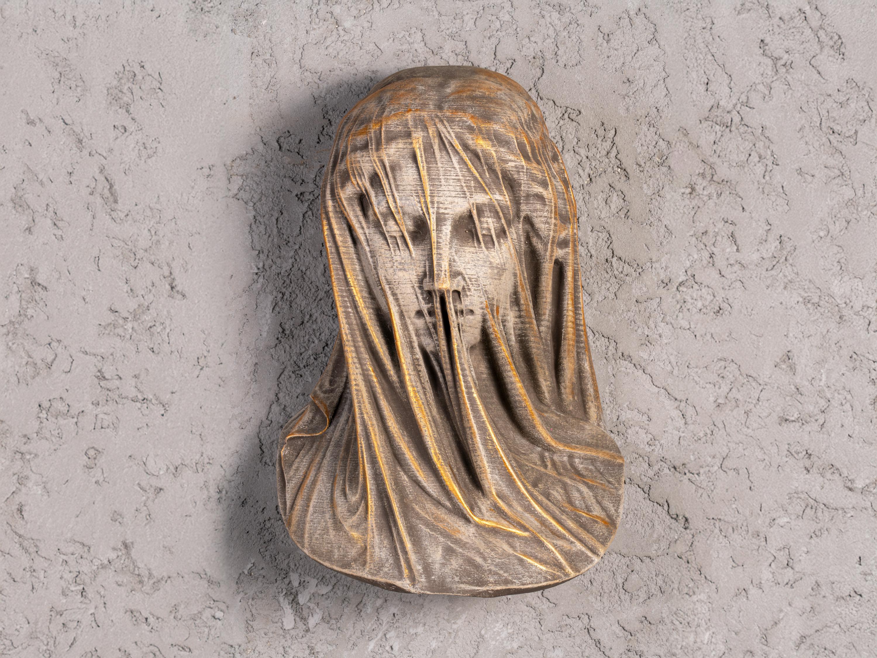 Veiled Lady Wall Sculpture – Classic Draped Face Art, Veiled Bust ...