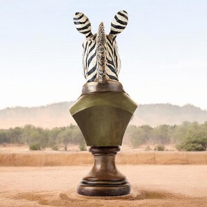 Handpainted Large Zebra Sculpture Statue, Zebra Statue, Gentleman Zebra ...