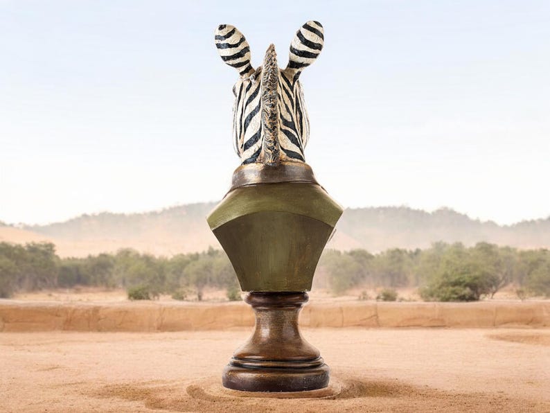 Handpainted Large Zebra Sculpture Statue, Zebra Statue, Gentleman Zebra ...