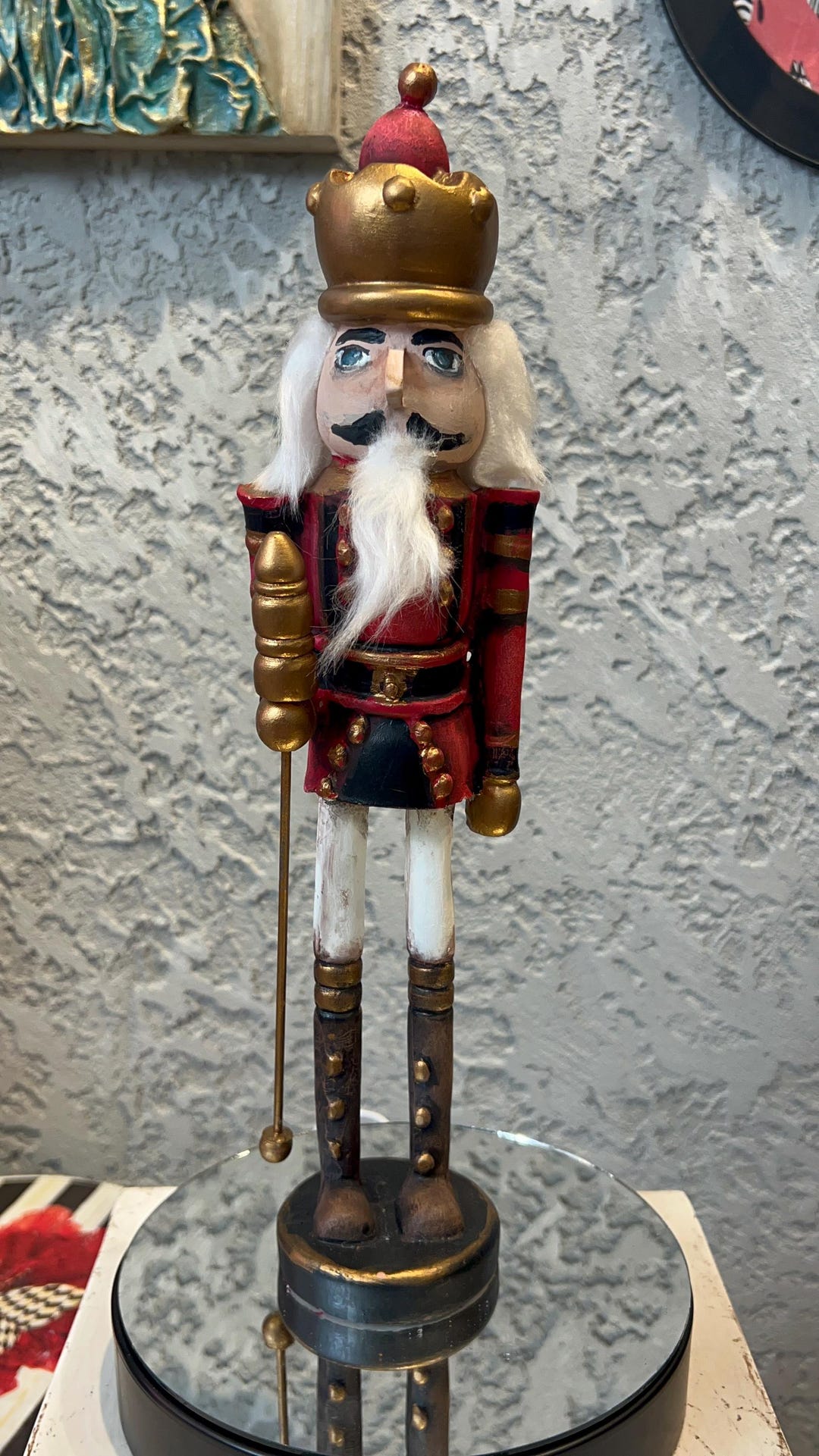 Regal Nutcracker Statue, Christmas Decor, Holiday Figurine, Festive ...