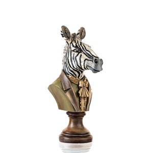 Handpainted Large Zebra Sculpture Statue, Zebra Statue, Gentleman Zebra ...