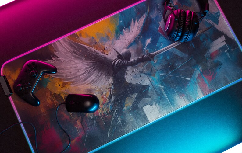 MTG Playmat DND Desk Mat Angel Knight EDH Playmat Desk Pad Magic the ...