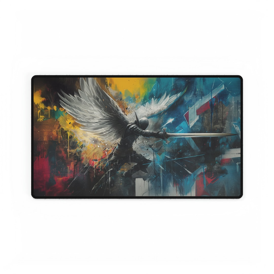 MTG Playmat DND Desk Mat Angel Knight EDH Playmat Desk Pad Magic the ...