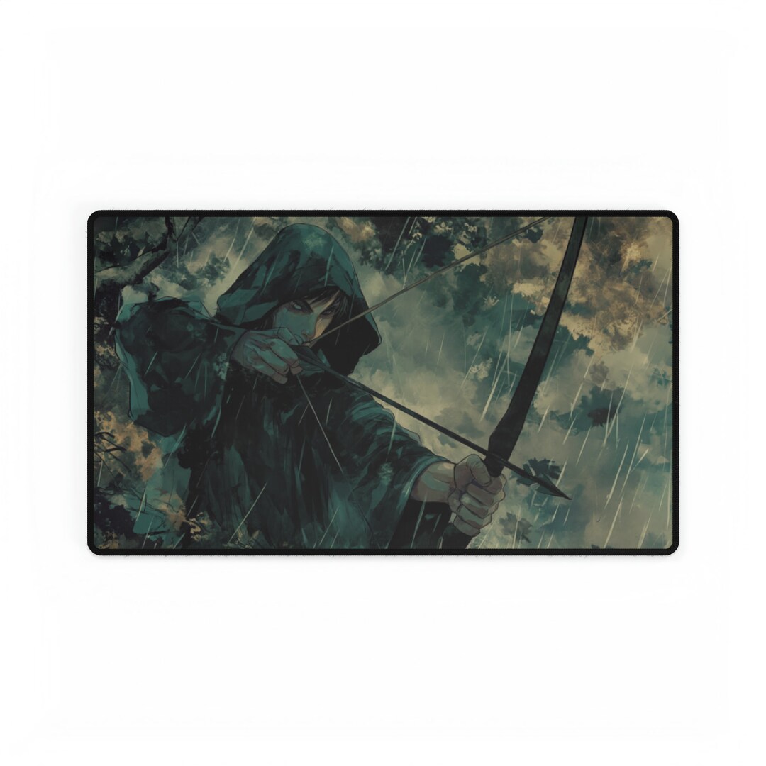 Green Elf MTG Playmat DND Desk Mat EDH Playmat Elf Archer Fantasy Desk ...