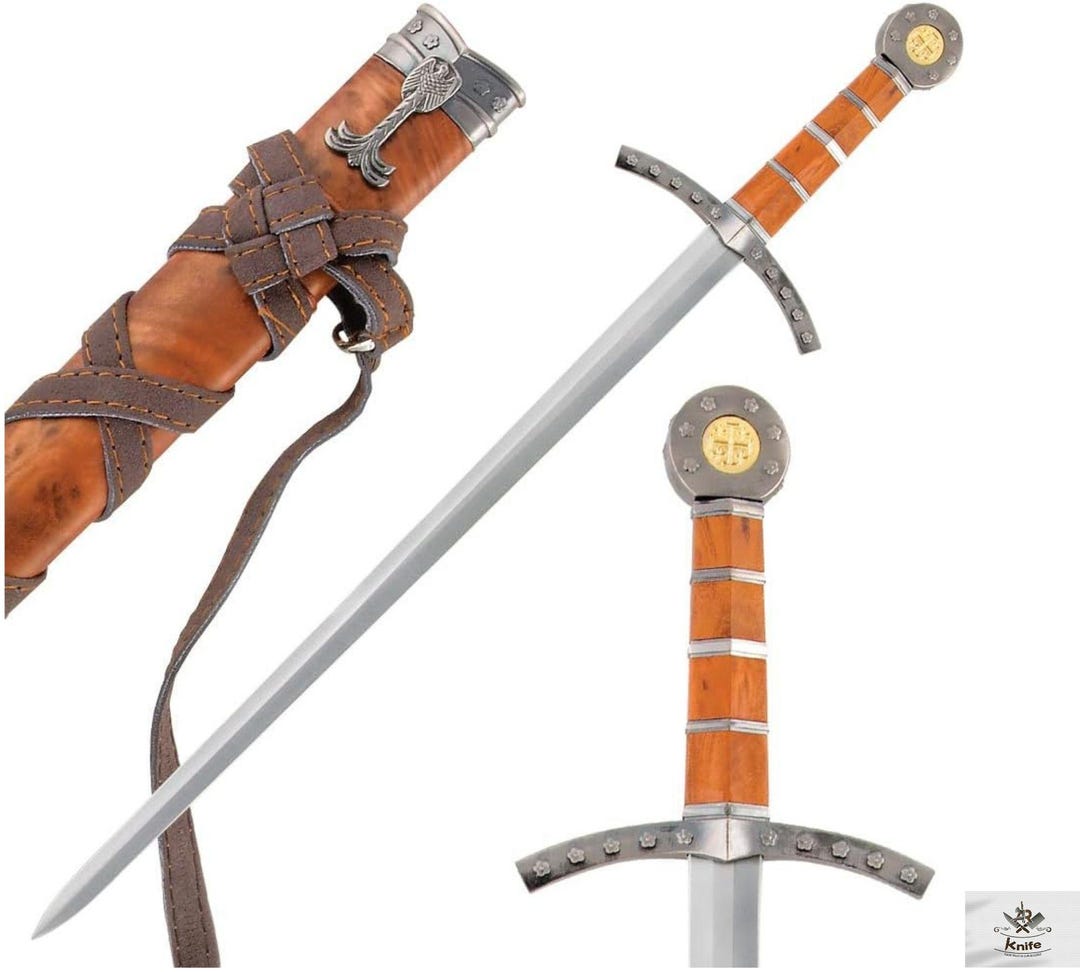 Medieval Broad Sword With Scabbard Viking Sword 17 Stainless Steel ...